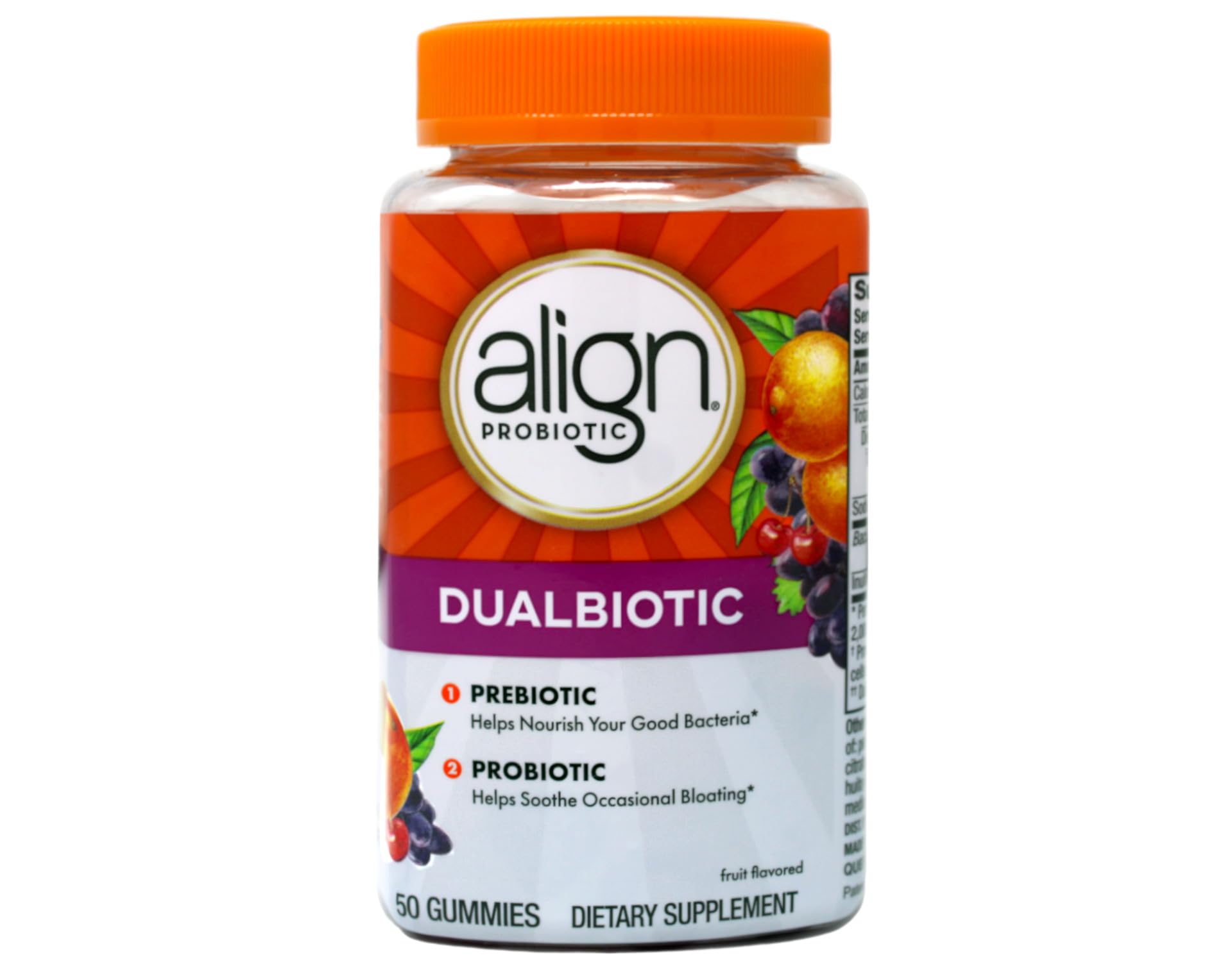 Align Digestive Health Prebiotic + Probiotic Gummies Fruit Flavored ...