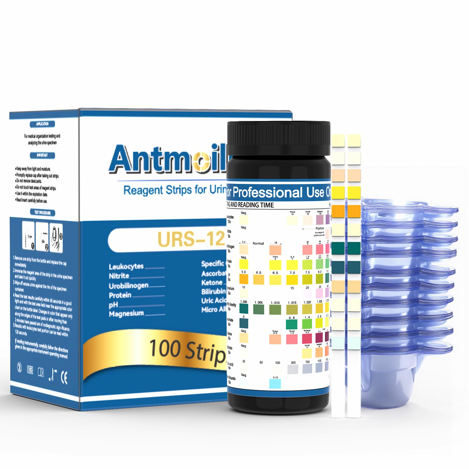 Antmoilios 12-Panel UTI Test Strips Kit for At-Home Urinalysis 100 Cou ...