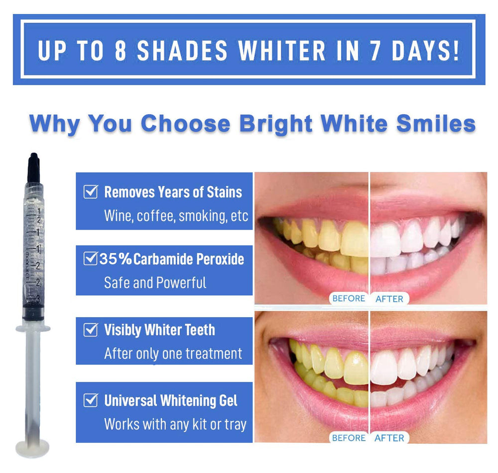 Bright White Smile 35% Teeth Whitening Gel Refills – 10 x 3ml (No Tray ...