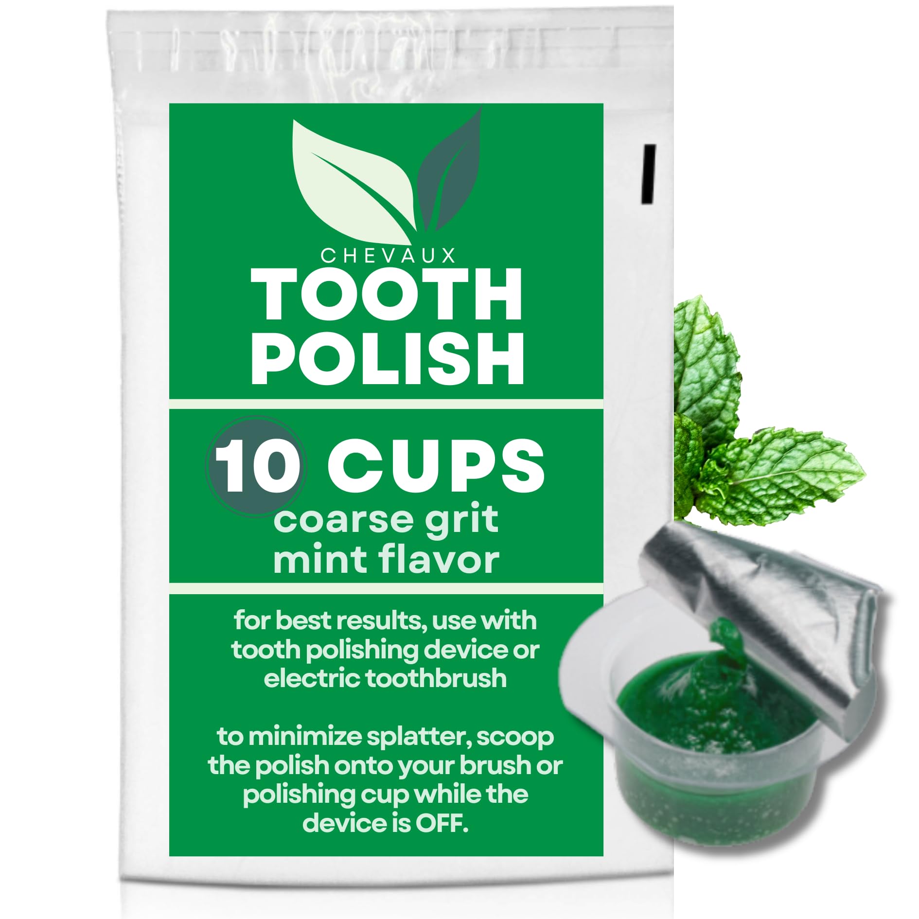 CHEVAUX Professional Strength Tooth Polish – Coarse Grit Mint (Pack of ...