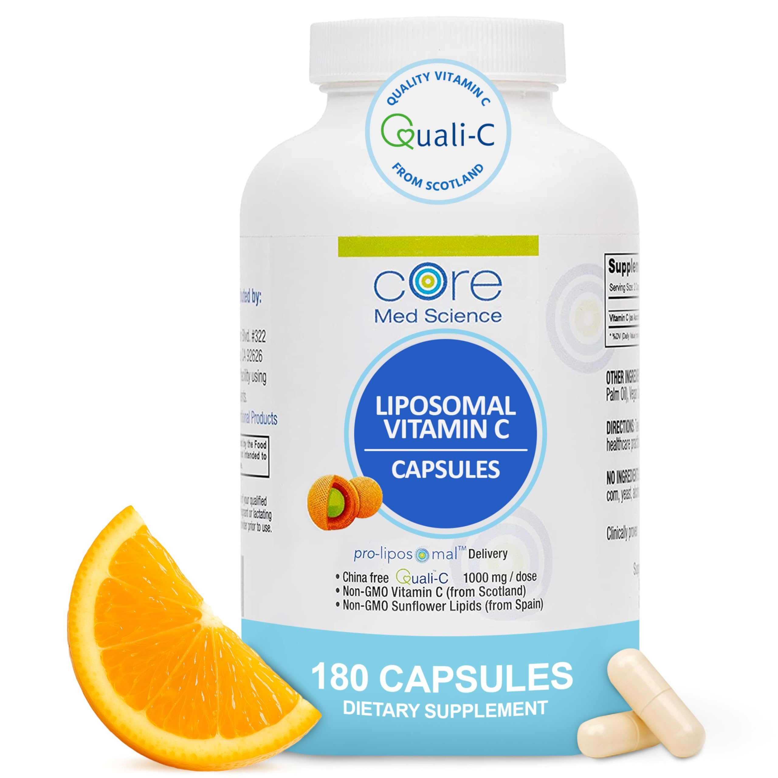 Core Med Science Liposomal Vitamin C 1000mg – 180 Capsules | Non-GMO ...