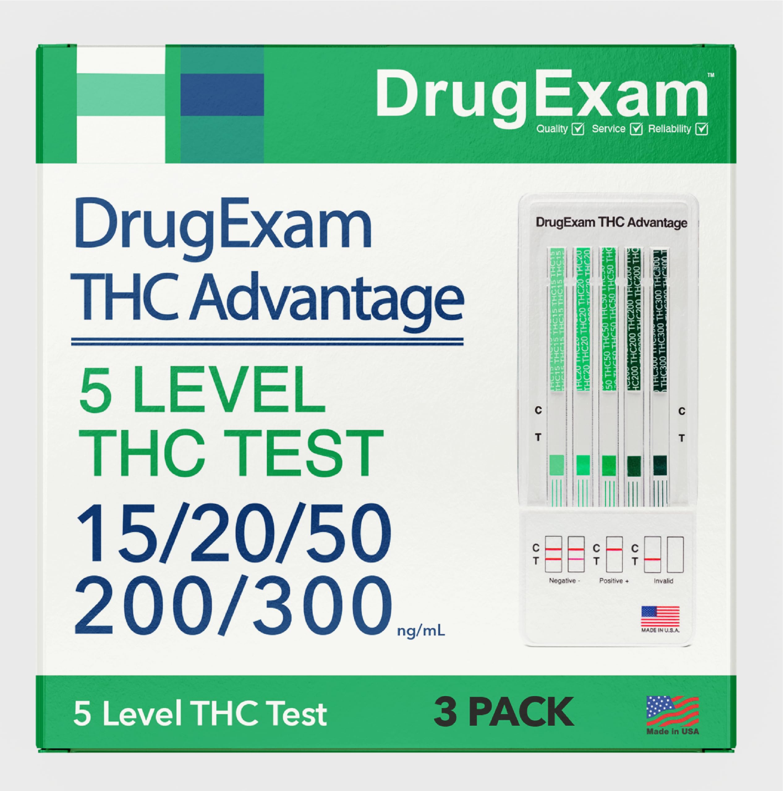 3 Pack DrugExam Multi Drug Screen Test – Urine THC Detection with Deta ...