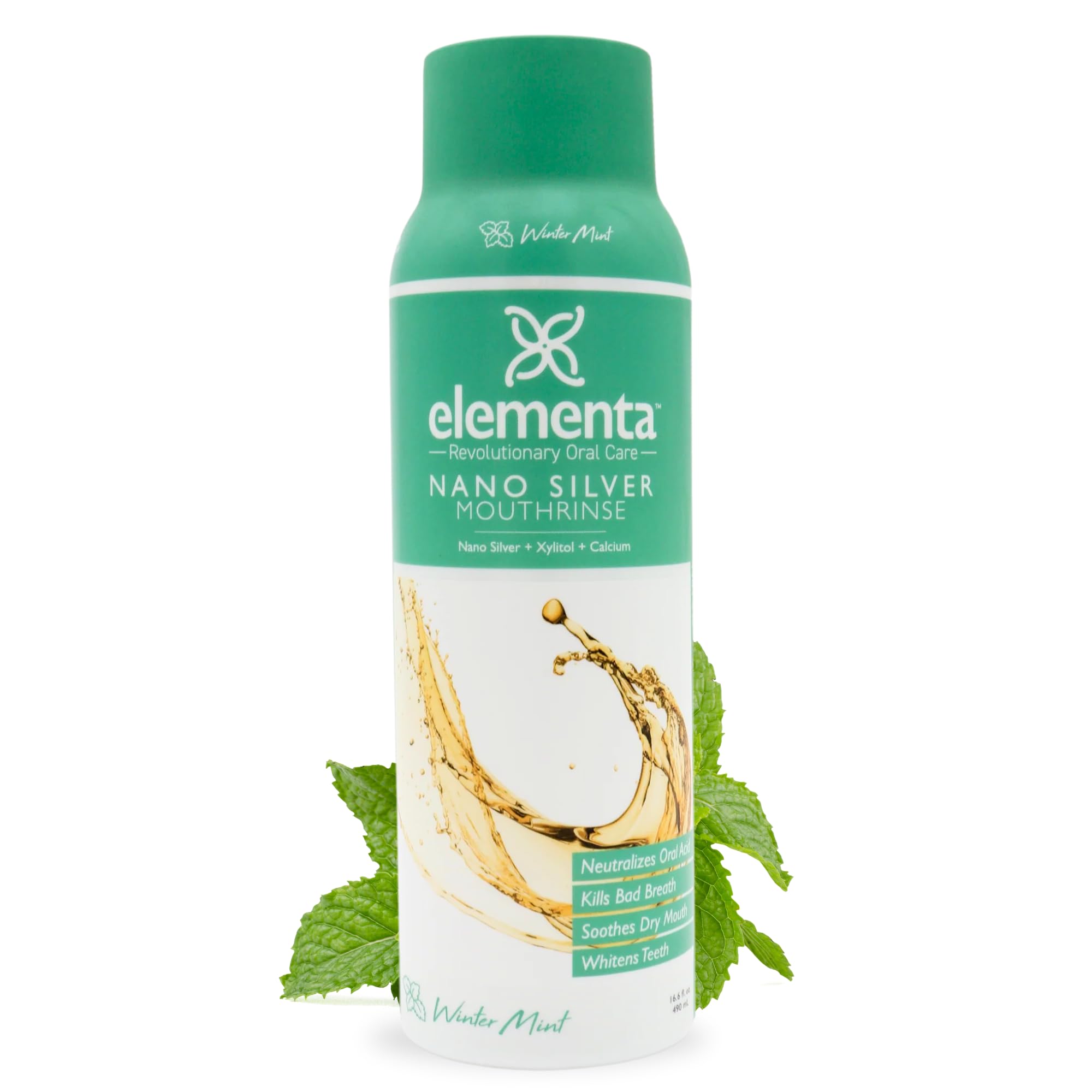 Elementa Silver - Adult Mouth Rinse 20 fl oz Wintermint | Alcohol-Free ...