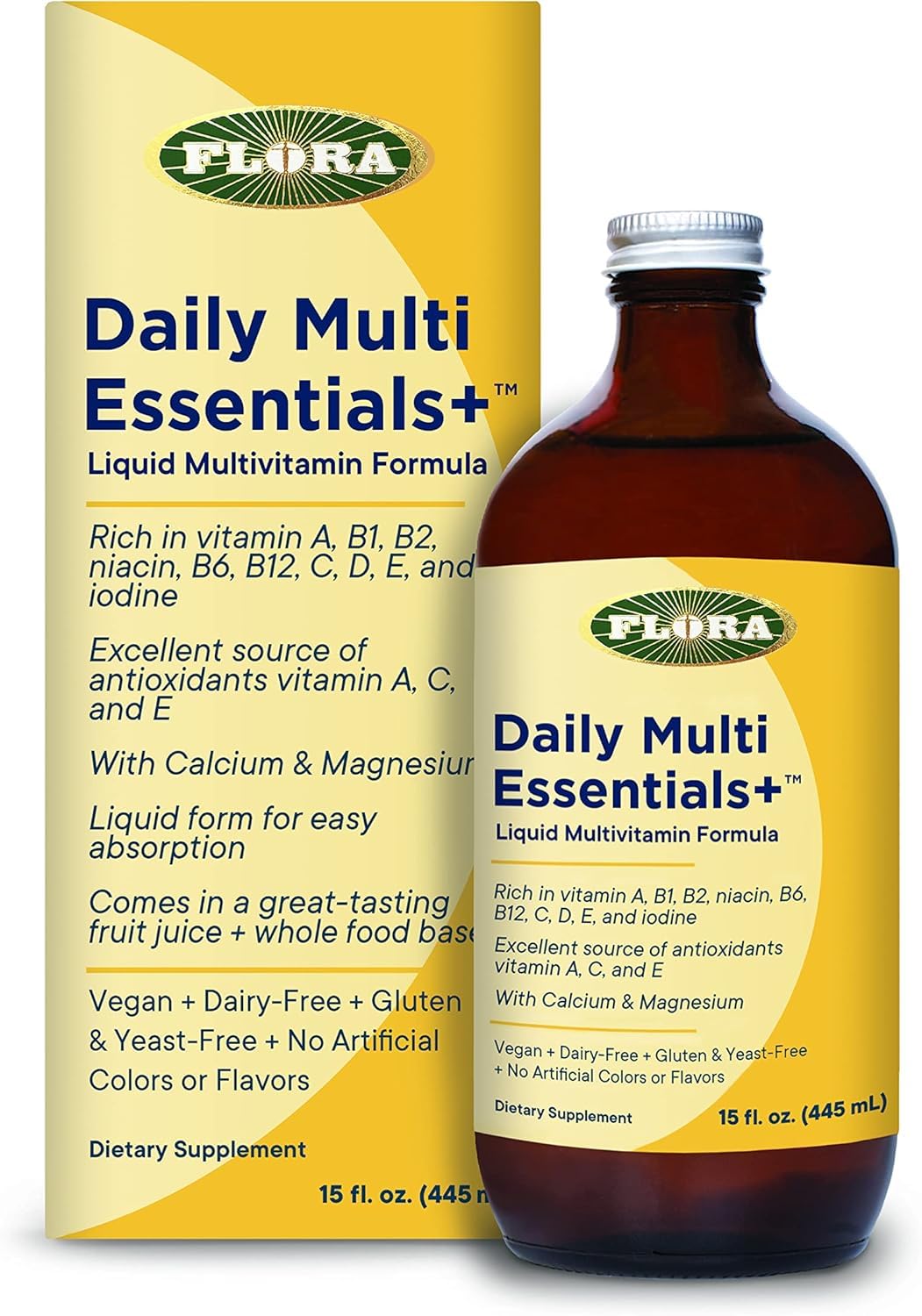 Flora Daily Multi Essentials+ Liquid Multivitamin – 13 Vitamins & Mine ...