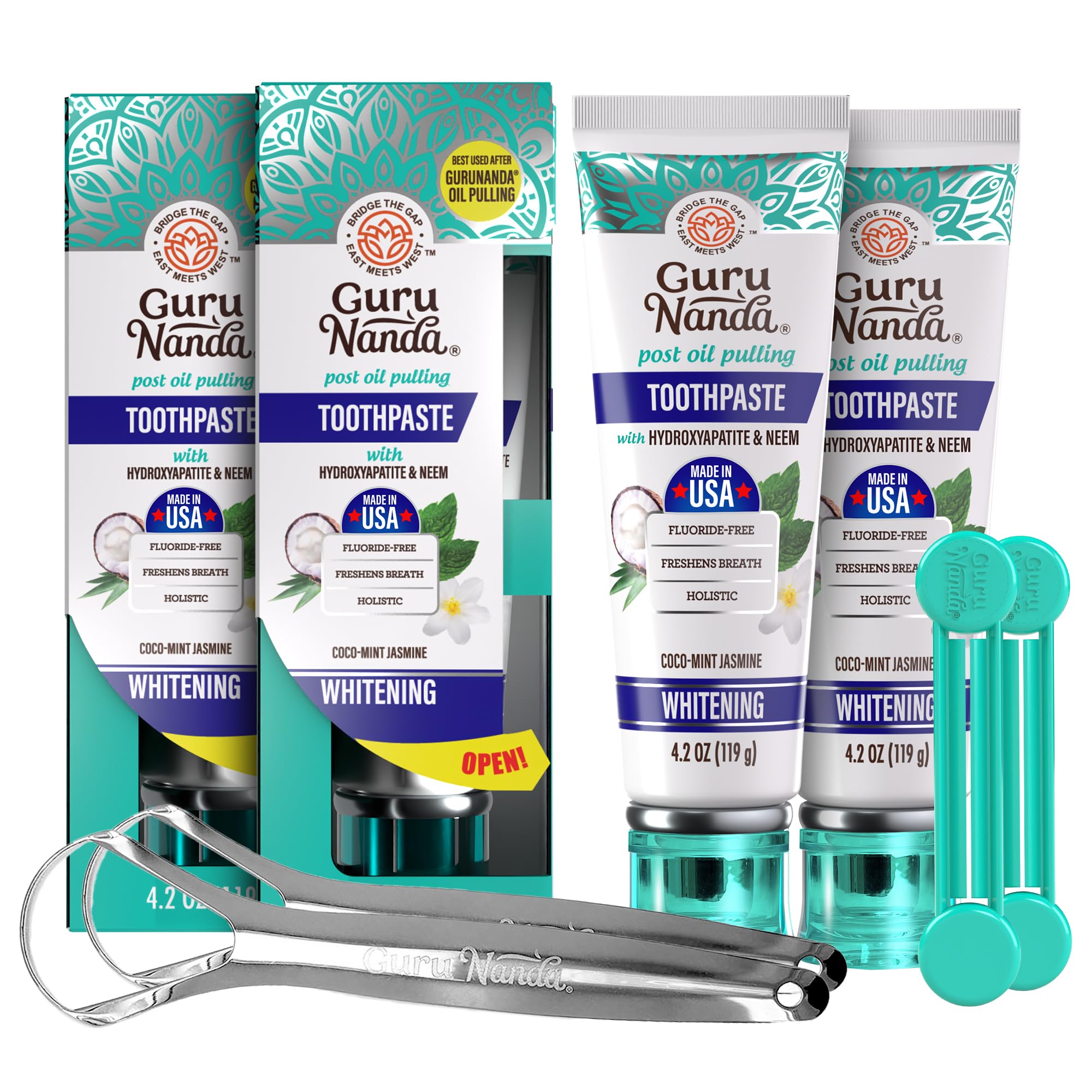 GuruNanda Hydroxyapatite Toothpaste – SLS & Fluoride Free, CocoMint Ja ...