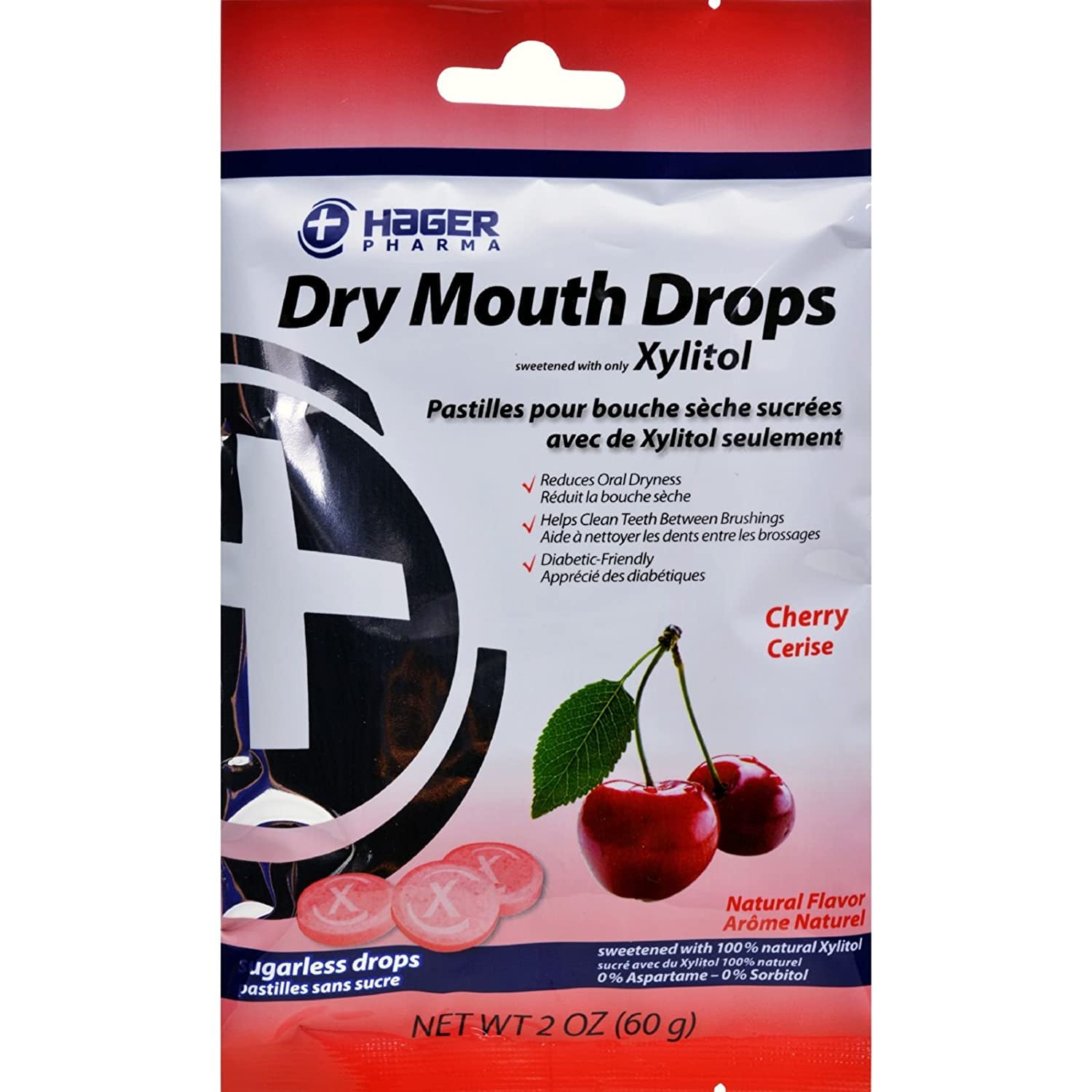 Hager Pharma Dry Mouth Drops with Xylitol, Cherry 2 oz (Pack of 3 ...