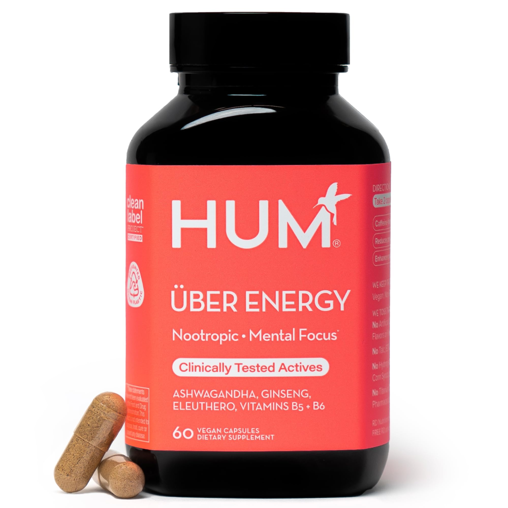 HUM Uber Energy Adrenal Support Supplement – Ashwagandha, Ginseng & B ...