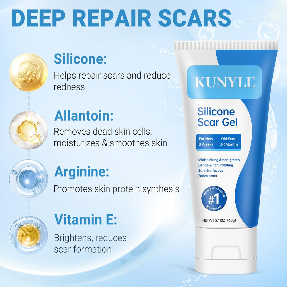 Kunyle Silicone Scar Gel – Advanced Scar Care for Surgical Scars, Kelo ...
