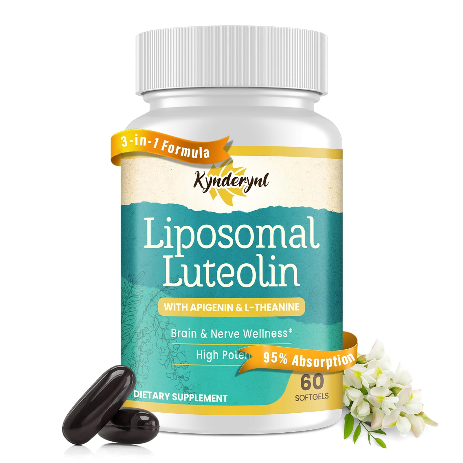 Liposomal Luteolin 200mg – Brain Support with Apigenin & L-Theanine ...