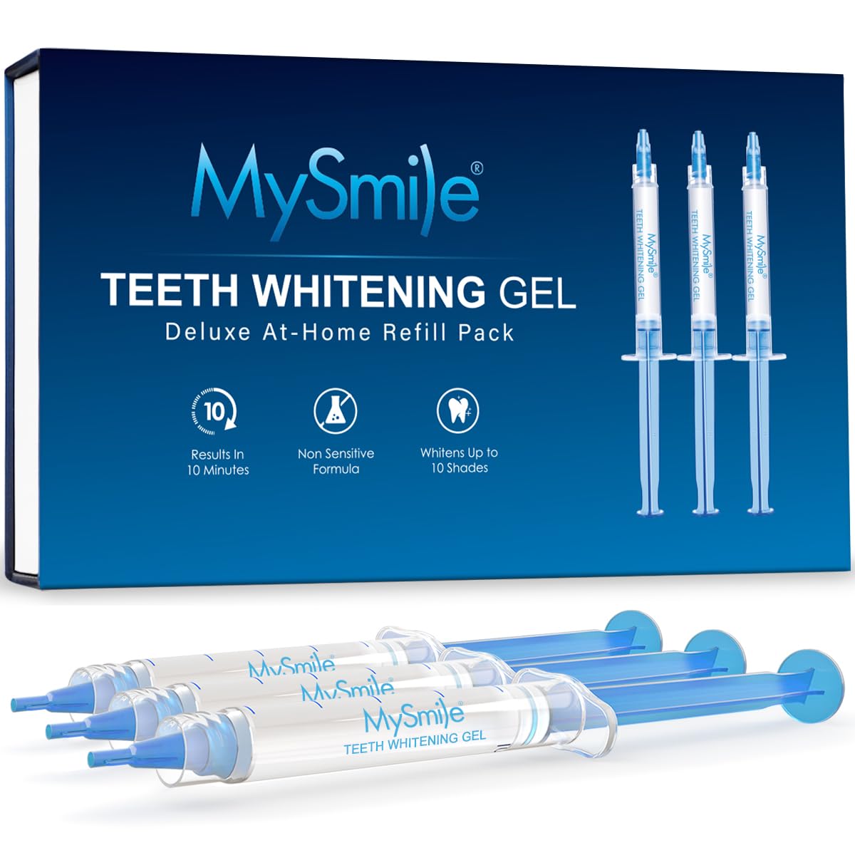 MySmile Teeth Whitening Gel Pen Refill Pack – 3 Non-Sensitive Pens, De ...