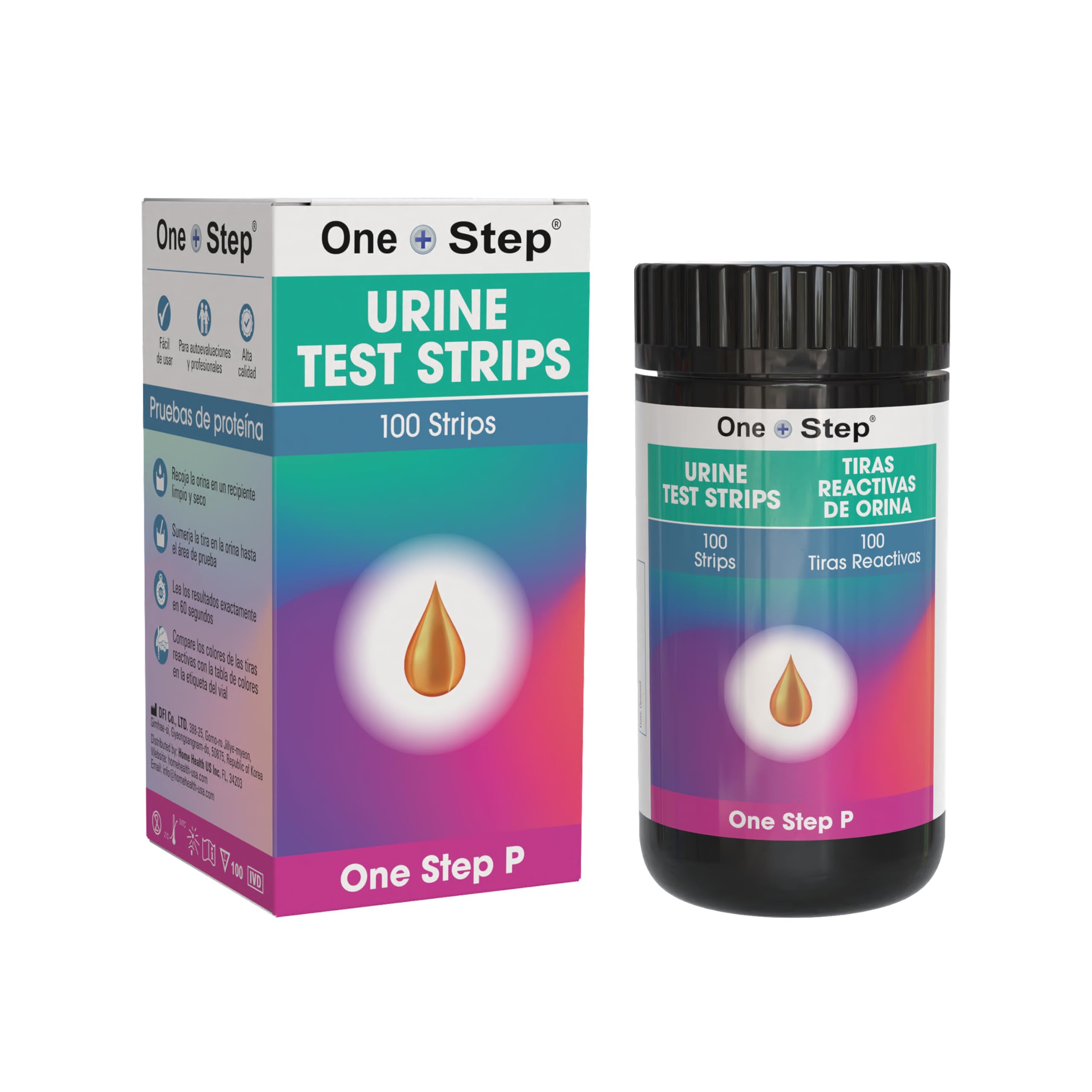 One Step Protein Urine Testing Kit — 100 Strips, 60-Second Results ...