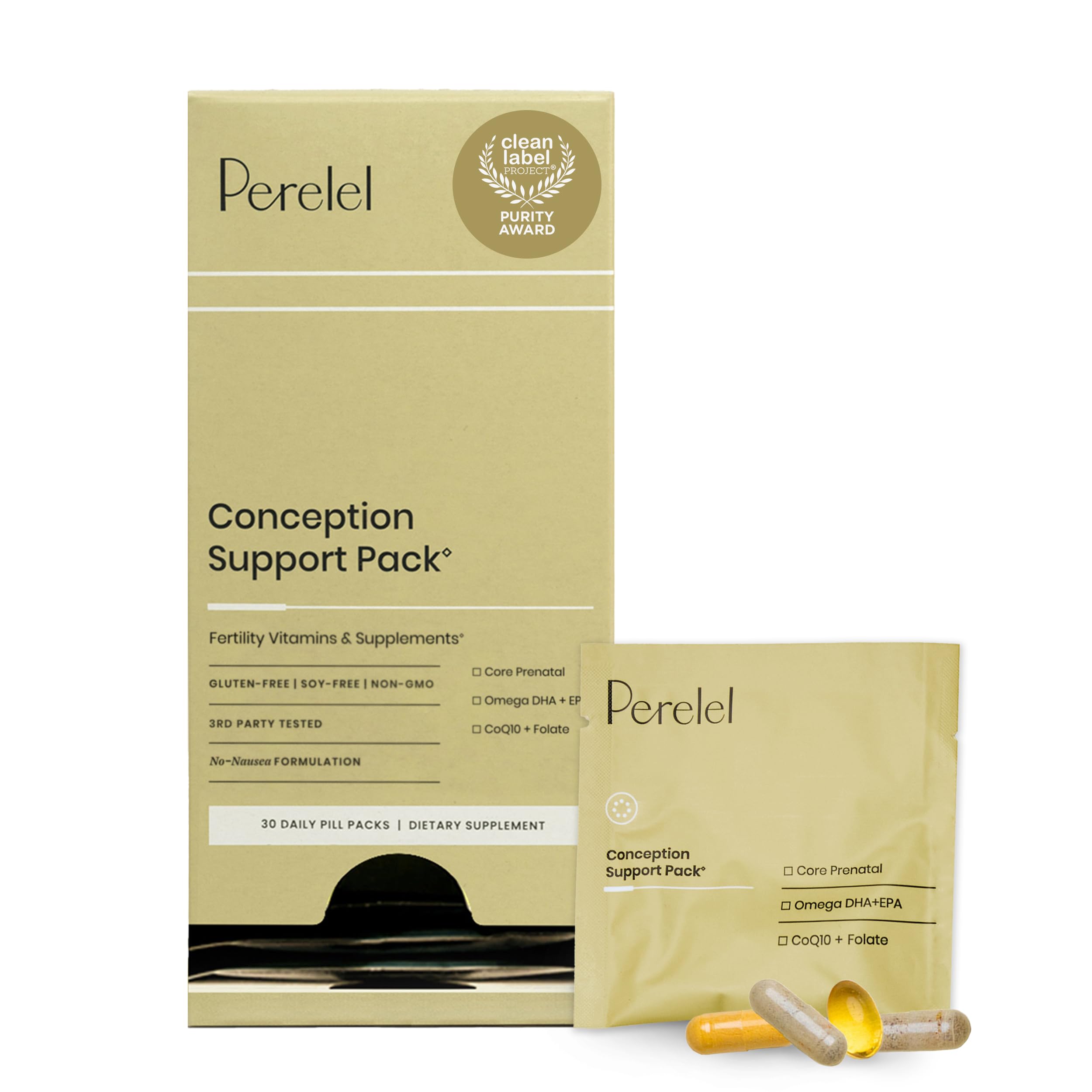 Perelel Conception Support Pack – Prenatal Multivitamin with DHA, COQ1 ...