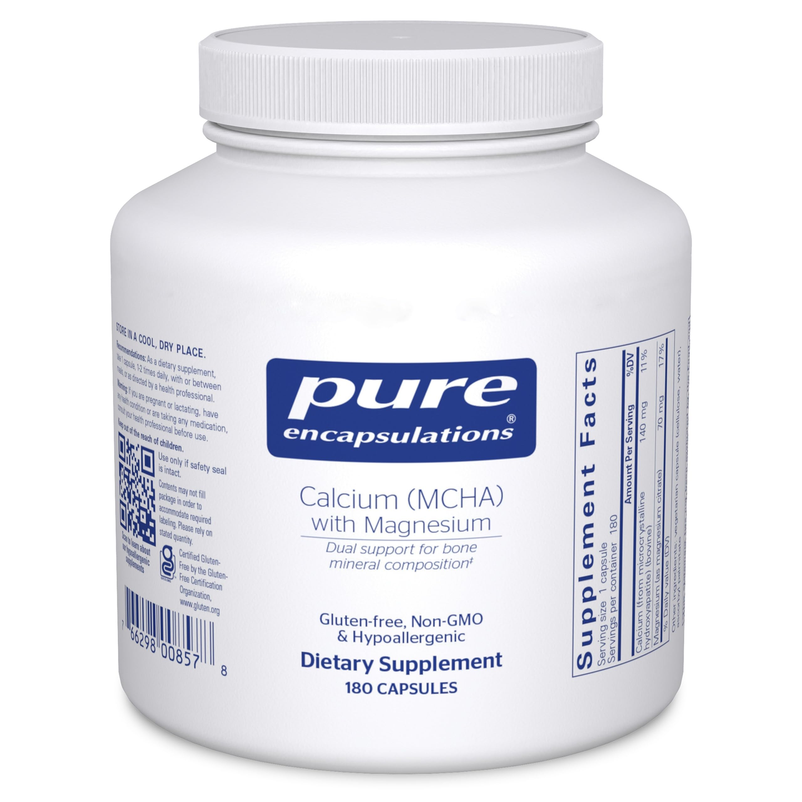 Calcium MCHA with Magnesium | Bone Support | 180 Capsules – British ...