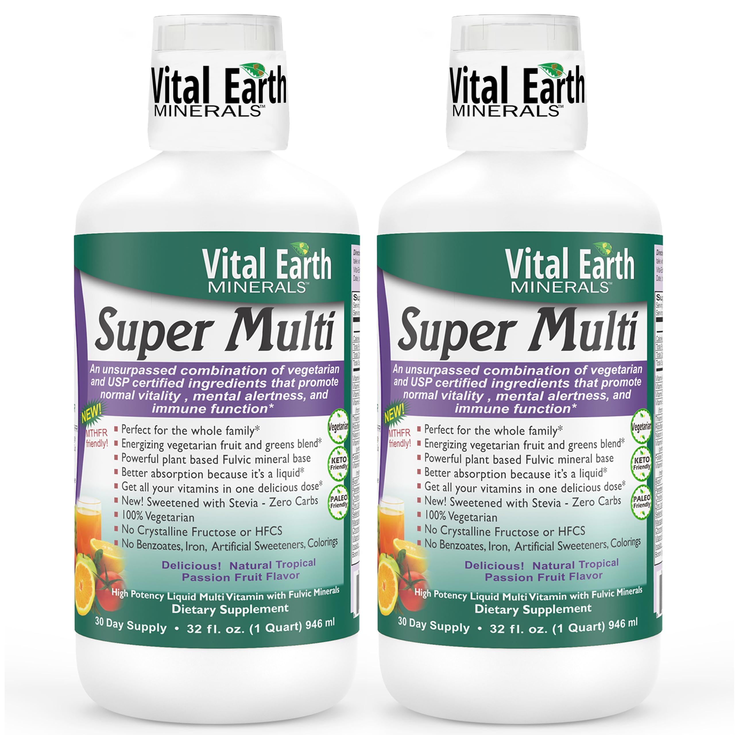 Vital Earth Minerals Super Multi 2-Pack – Liquid Multivitamin with Ful ...