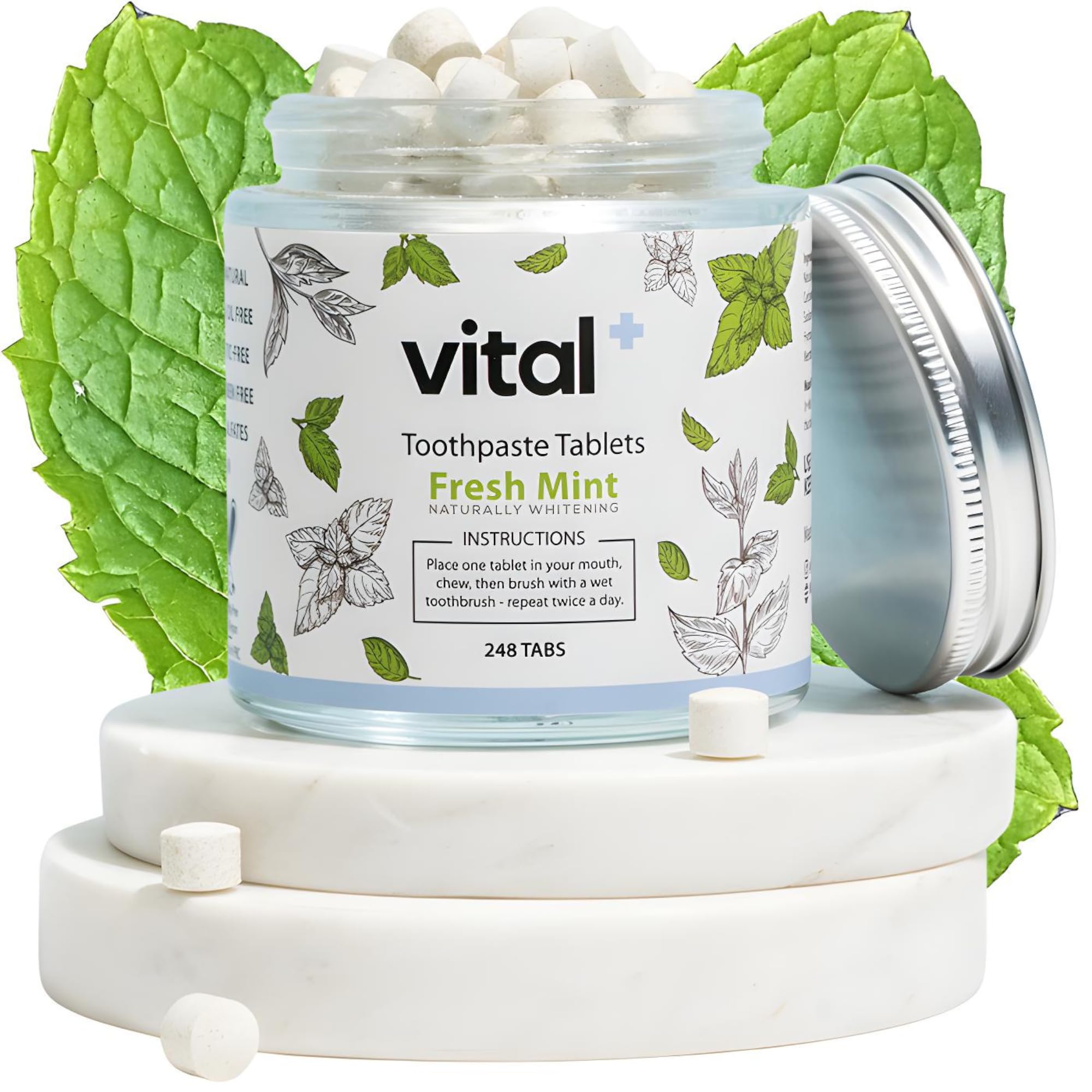 Vital Toothpaste Tabs – 7% Nano-Hydroxyapatite, Fluoride Free, 248 Tab ...