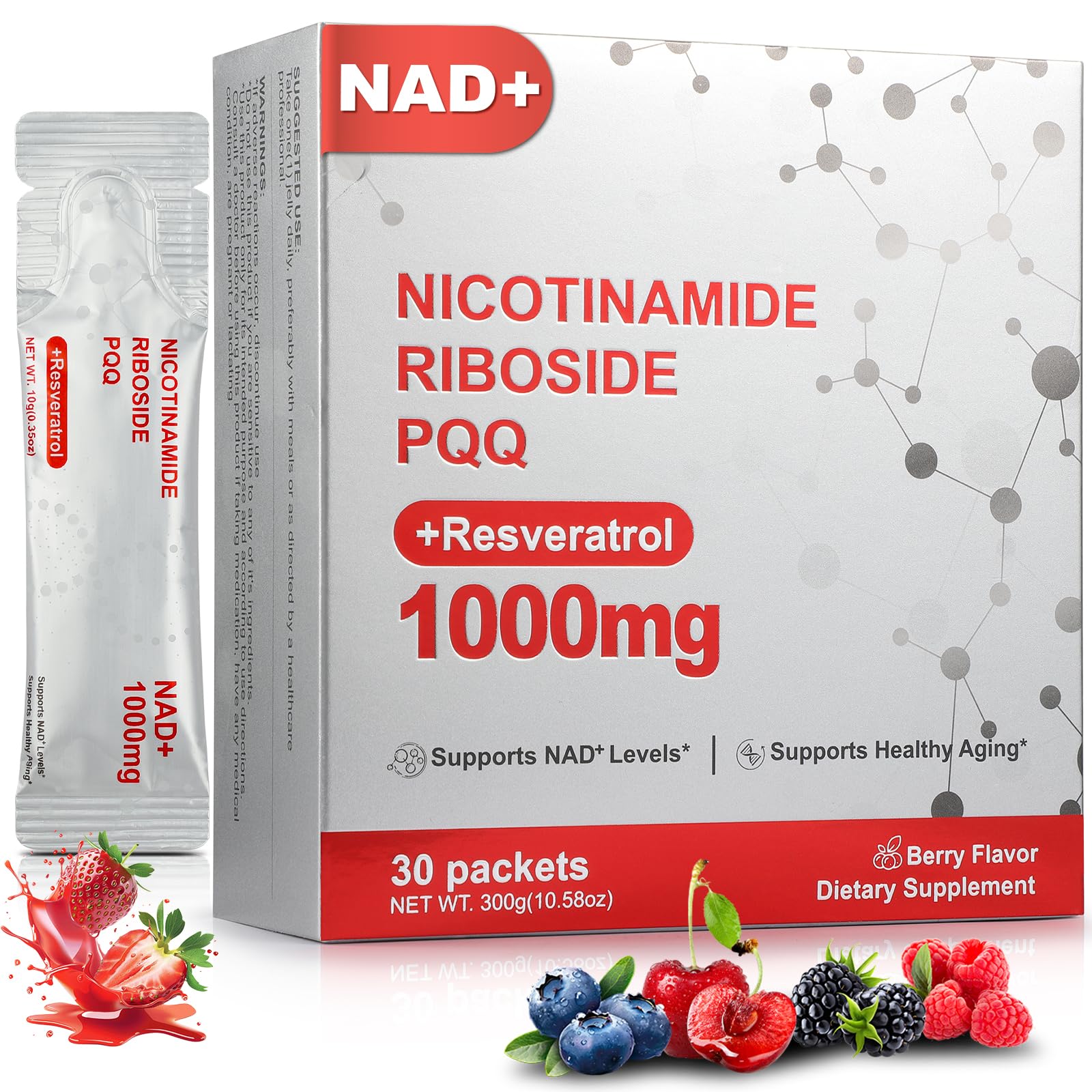 Zooone NAD+ Liquid Supplement 1000mg | Nicotinamide Riboside & Resvera ...